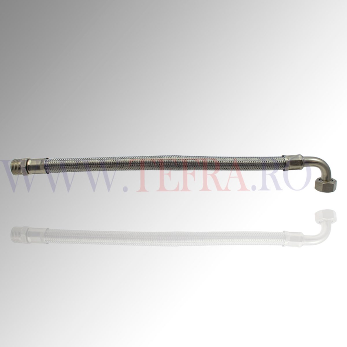 Racord flexibil apa otel inox, cu cot cm.30 MF 1/2″x1/2″ - Tefra.ro
