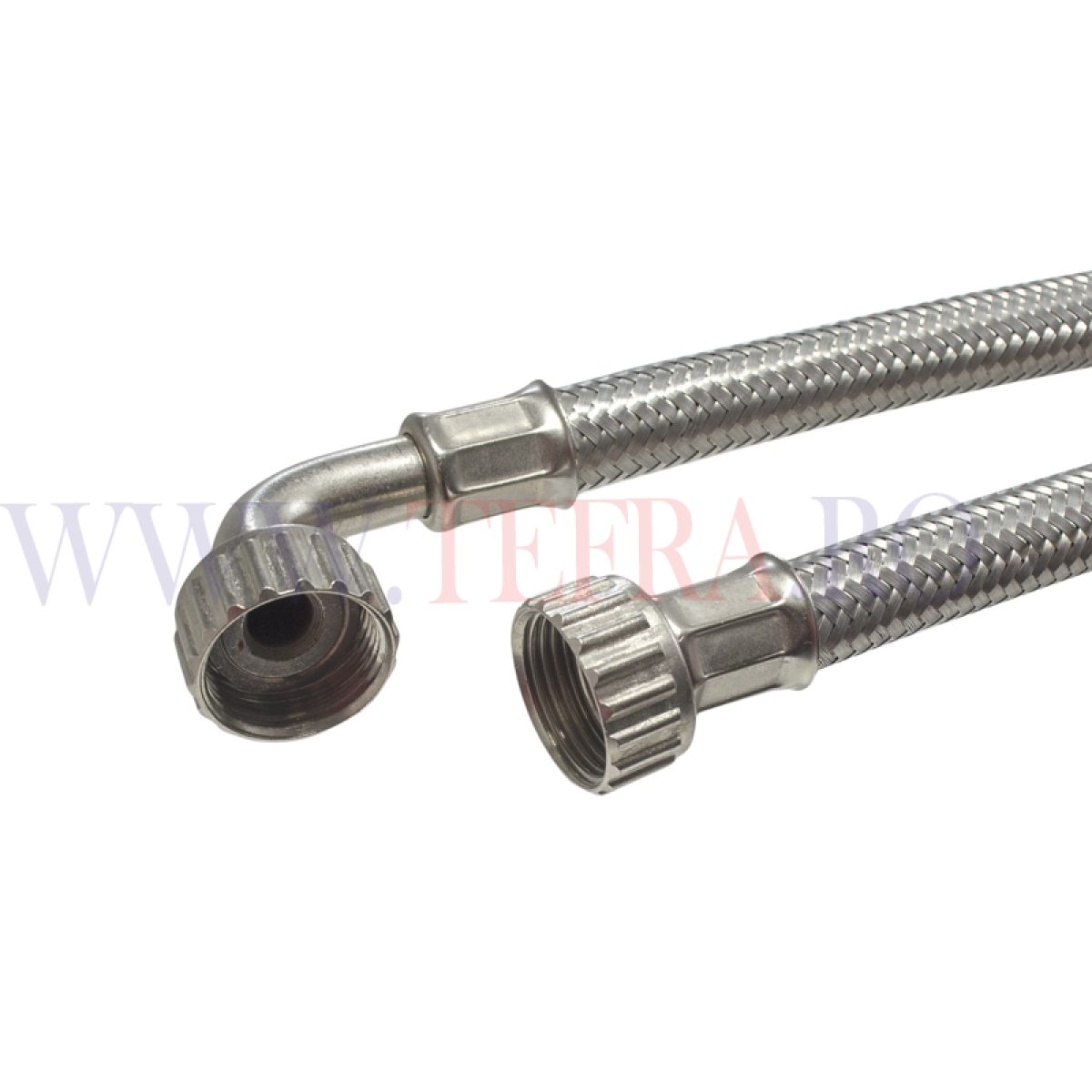 Furtun din otel inox, masina de spalat cu cot 200 cm - Tefra.ro